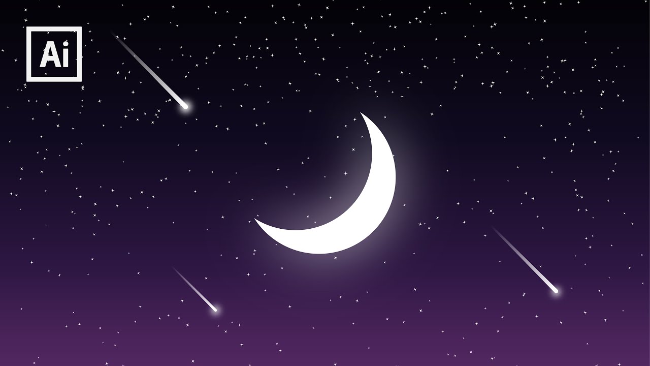 Create Night Sky Easily in Adobe Illustrator | Simple Trick Tutorial
