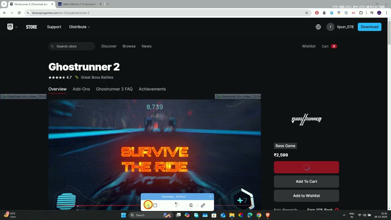 GHOSTRUNNER 2 IS FREE ON EPIC GAMES STORE