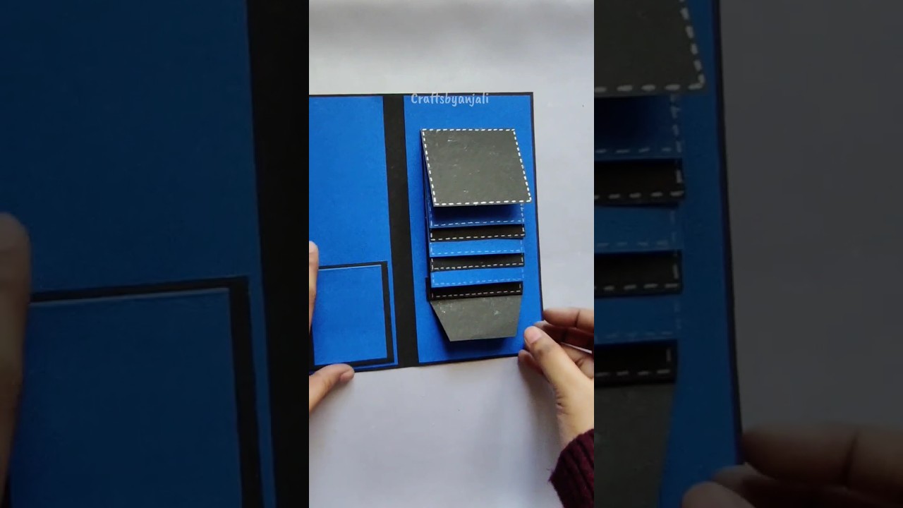 Easy Scrapbook waterfall card 💙✨ | @Craftsbyanjali | #shorts #scrapbook #waterfallcard #diy