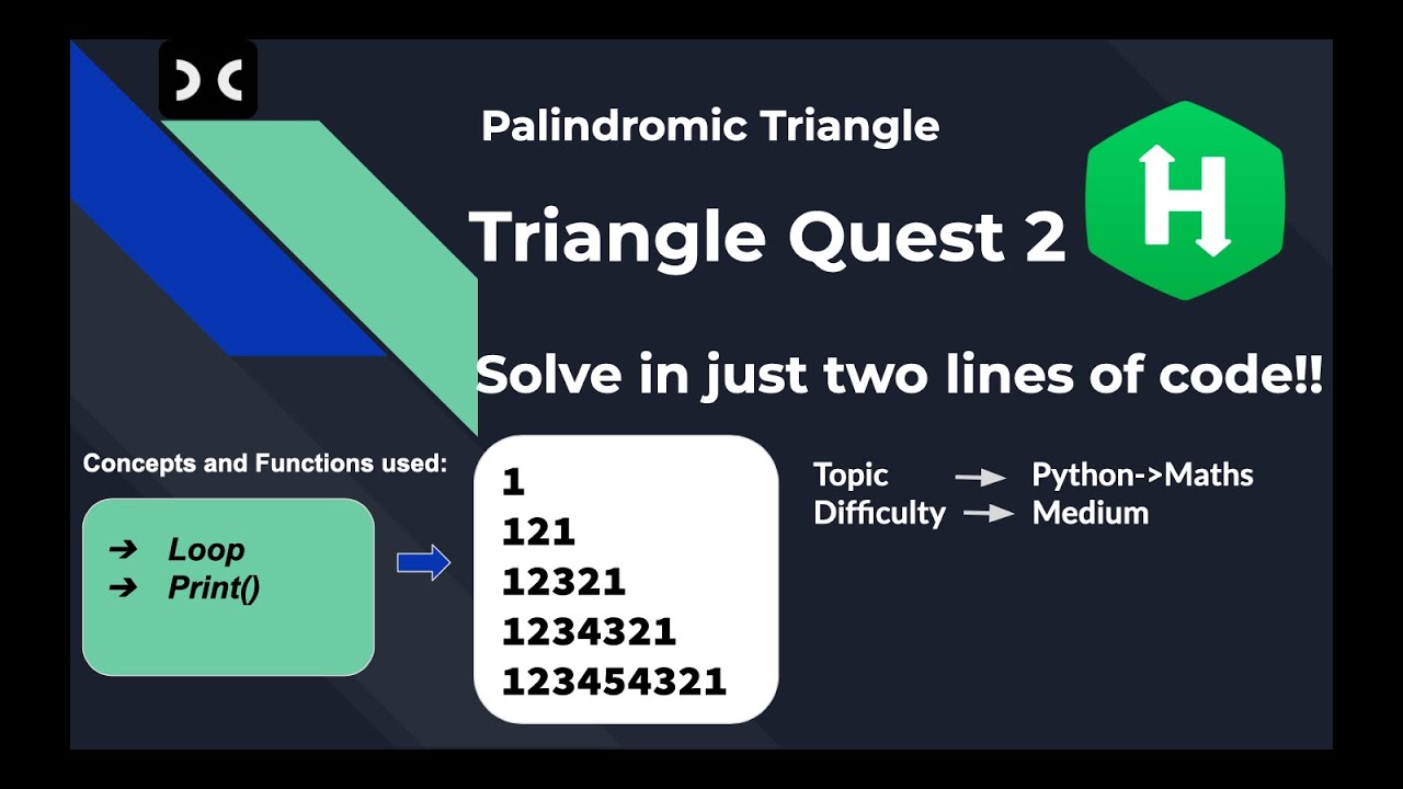 Triangle Quest 2 | [HackerRank] | Python | One Line Solution