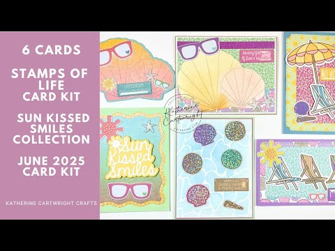 6 Cards | Stamps of Life June 2025 Card kit | Sun Kissed Wishes Collection