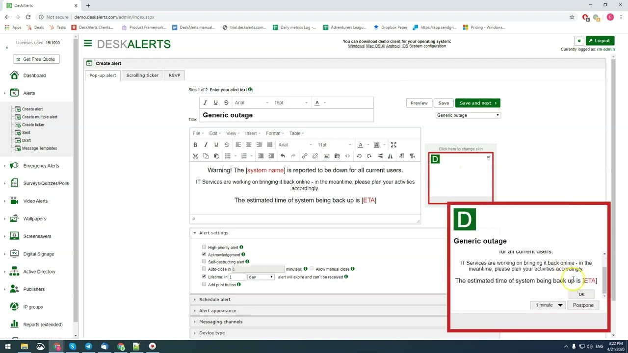 DeskAlert - Desktop Alert Tutorial