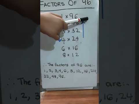 Write all the factors of 96 | Factors of 96