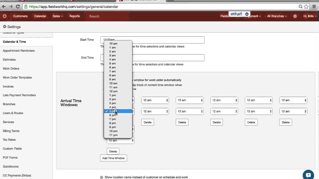 Fieldwork   General Settings Overview