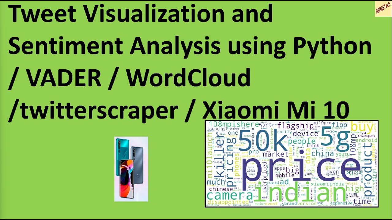 Tweet Visualization,  Sentiment Analysis using Python | VADER | WordCloud |twitterscraper | Mi 10