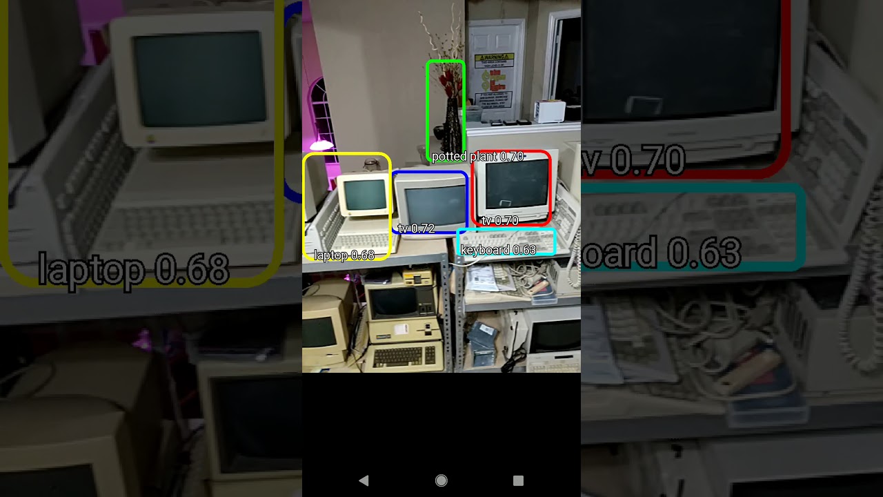 Pure Tensorflow Lite object detection demo, no tracking