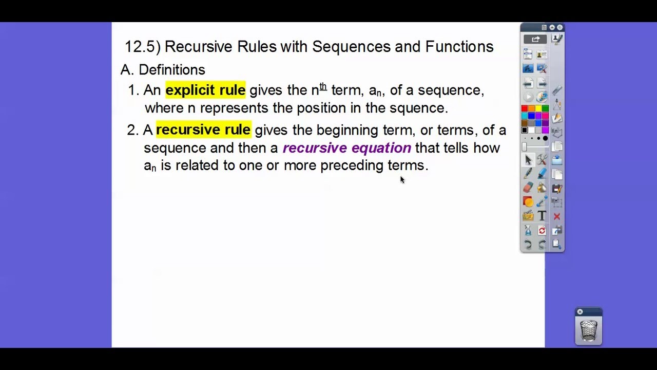 Recursive Rules with Sequences and Functions - Section 12.5