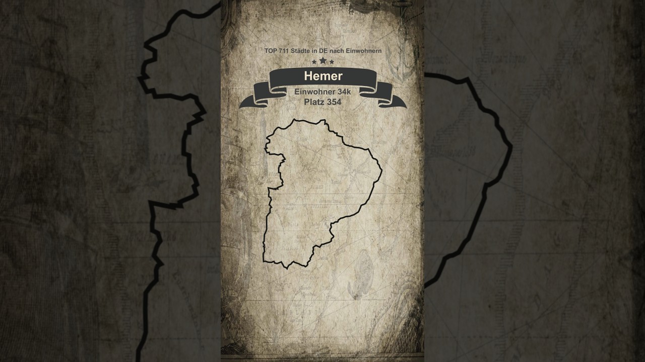 Hemer (Nordrhein-Westfalen) Stadt gezeichnet #Hemer #map #karte #zeichnen