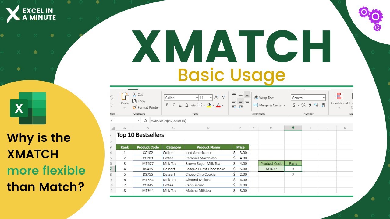 WHAT ARE THE BASIC  USAGE OF  XMATCH FUNCTION by EXCEL IN A MINUTE