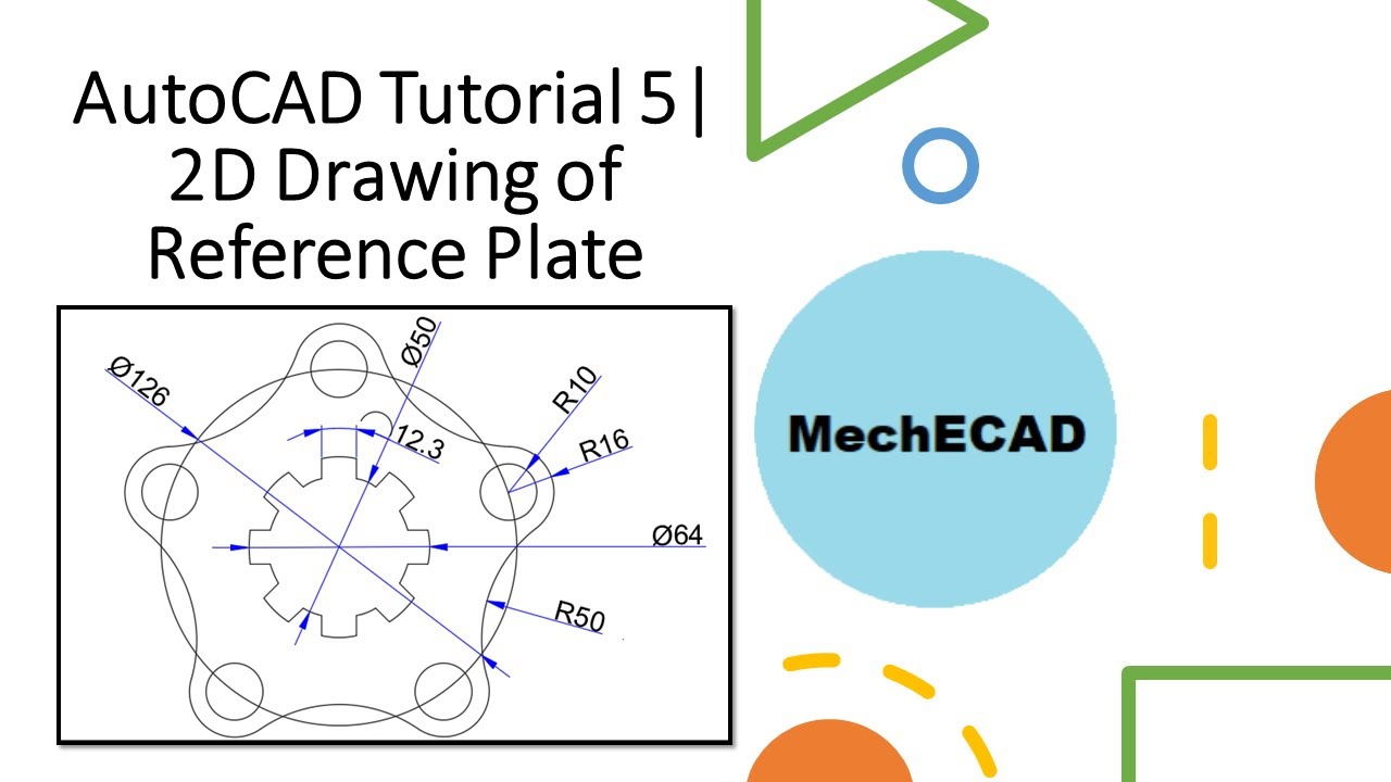 AutoCAD Tutorial 5 | Reference Plate AutoCAD | AutoCAD Tutorial for Beginners