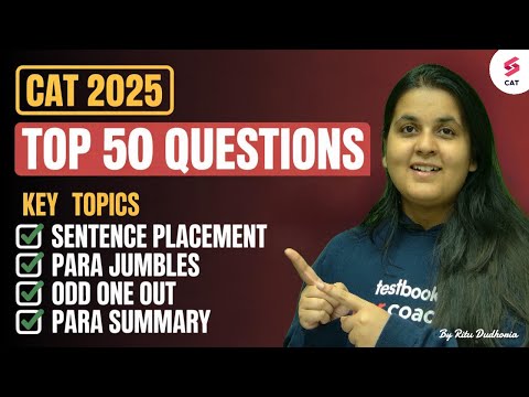 CAT Exam 2025 Prep | CAT 2025 VARC Preparation | Top 50 Questions of CAT VARC | Ritu Dudhoria