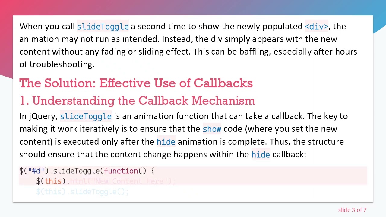 Understanding the slideToggle Method in jQuery: A Step-by-Step Guide to Dynamic Content Creation