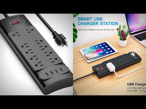 Discount On Power Strip, Bototek Surge Protector with 10 AC Outlets and 4 USB Charging Ports.