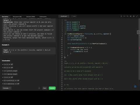 Maximizing Profits for LeetCode's IPO(Hard) using Greedy Algorithm