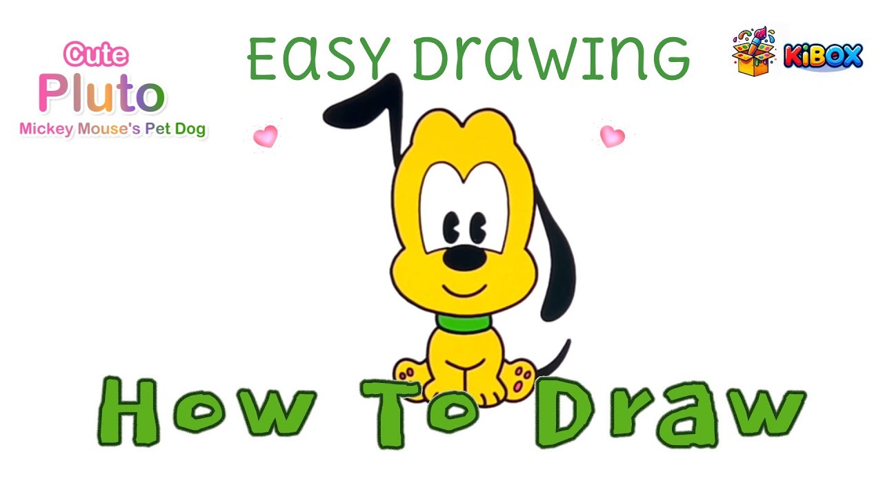 How to Draw Puppy Dog Pluto | Mickey Mouse’s Dog Easy Step-by-Step Tutorial 🐾
