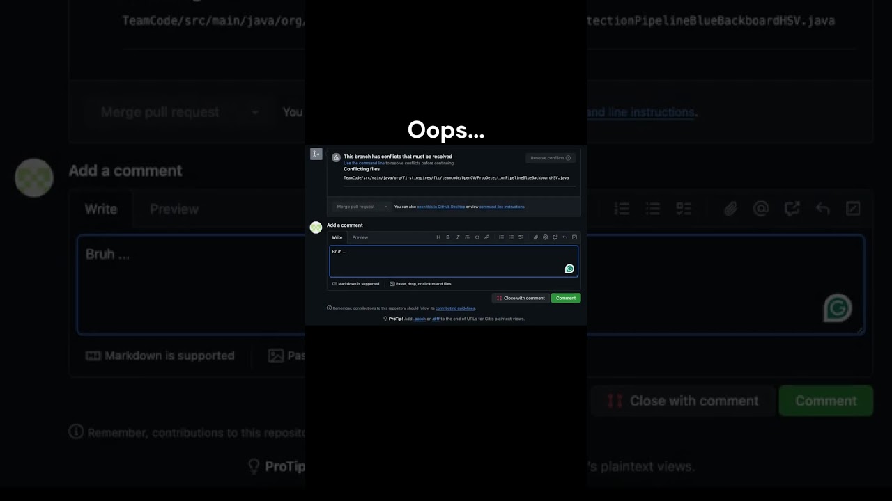 Oops... #firsttechchallenge #github #shorts