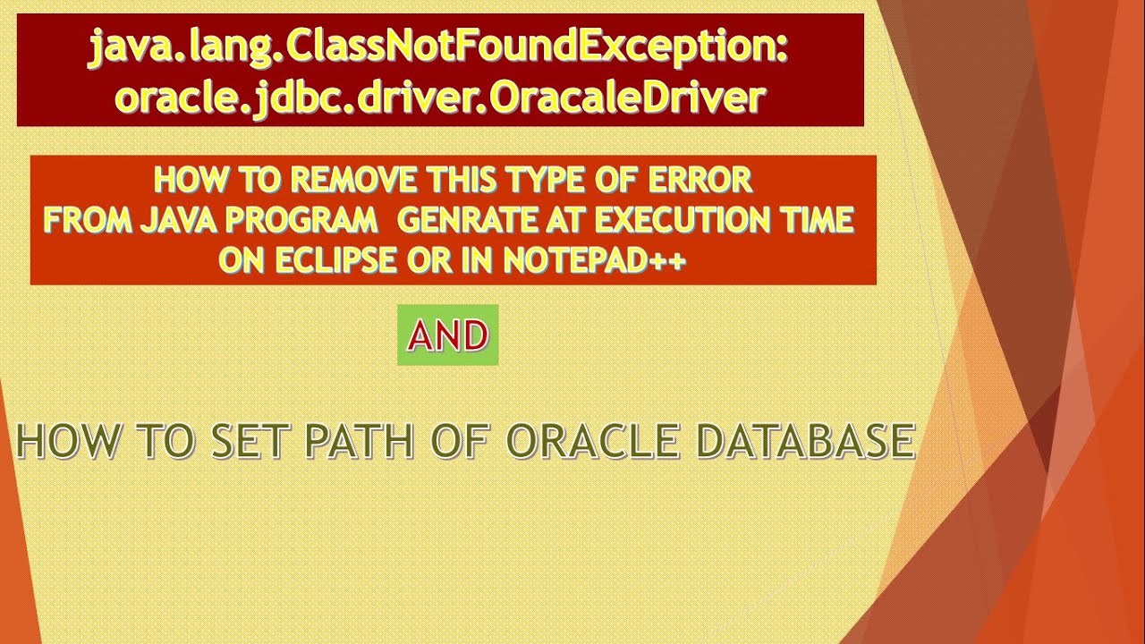 java.lang.ClassNotFoundException: oracle.jdbc.driver.OracaleDriver
