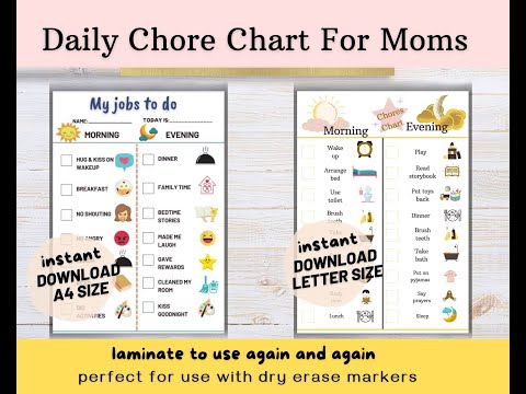 Daily Chore Chart for Moms| Printables for kids