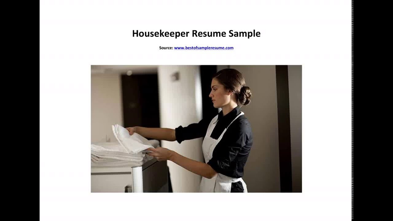 Housekeeper Resume Sample
