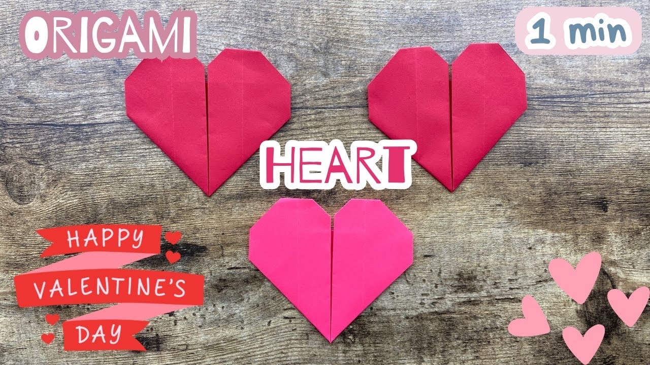 HEART ORIGAMI FOR VALENTINE'S DAY QUICK AND EASY TUTORIAL ORIGAMI WORLD | PAPER HEART ORIGAMI CRAFT
