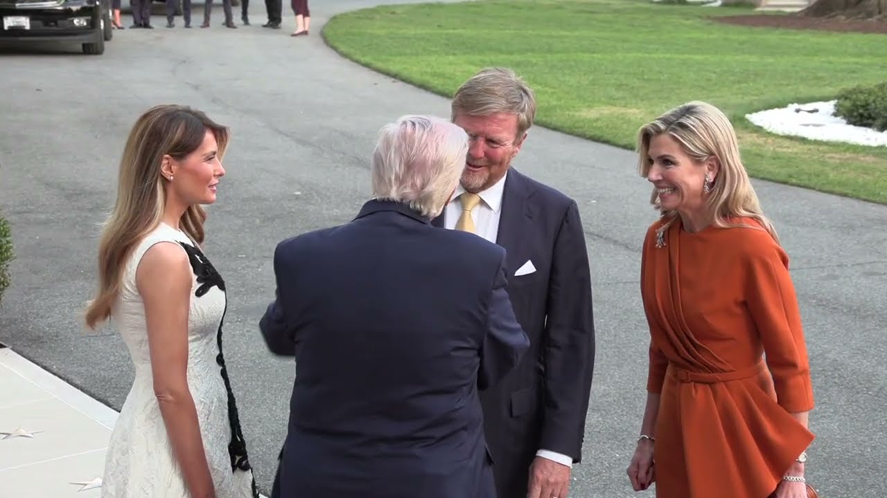 WA en Máxima dineren in Witte Huis: ontvangst door Donald en Melania Trump