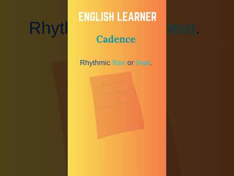 English Word - Cadence - Meaning With An Example #englishwords #english #cadence