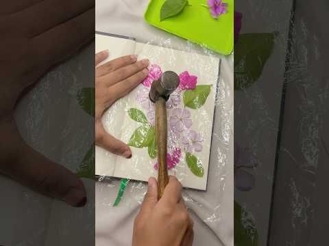 Painting with Flowers 🤯 #flowerpounding #diy #creativeart