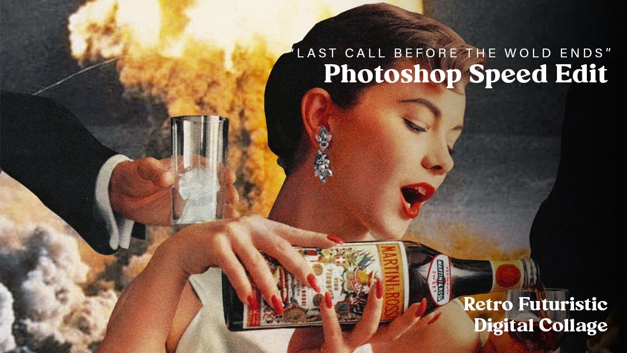 Retro Futuristic Digital Collage - Photoshop Speed Edit: 