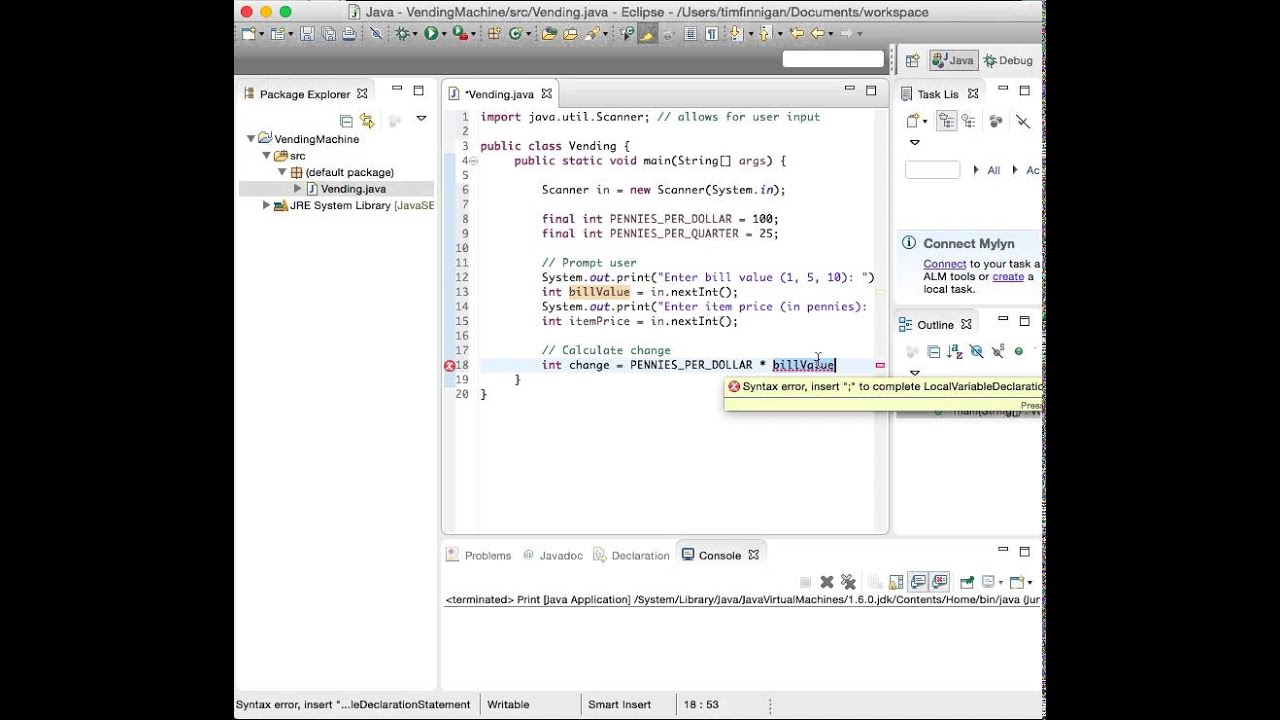 Vending Machine Simulator (Java)