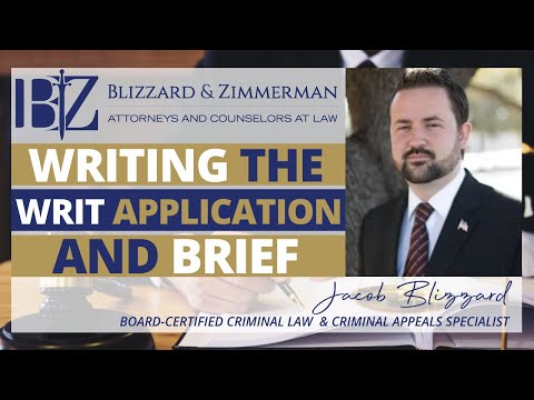 Writing the 11.07 Writ of Habeas Corpus Application and Brief