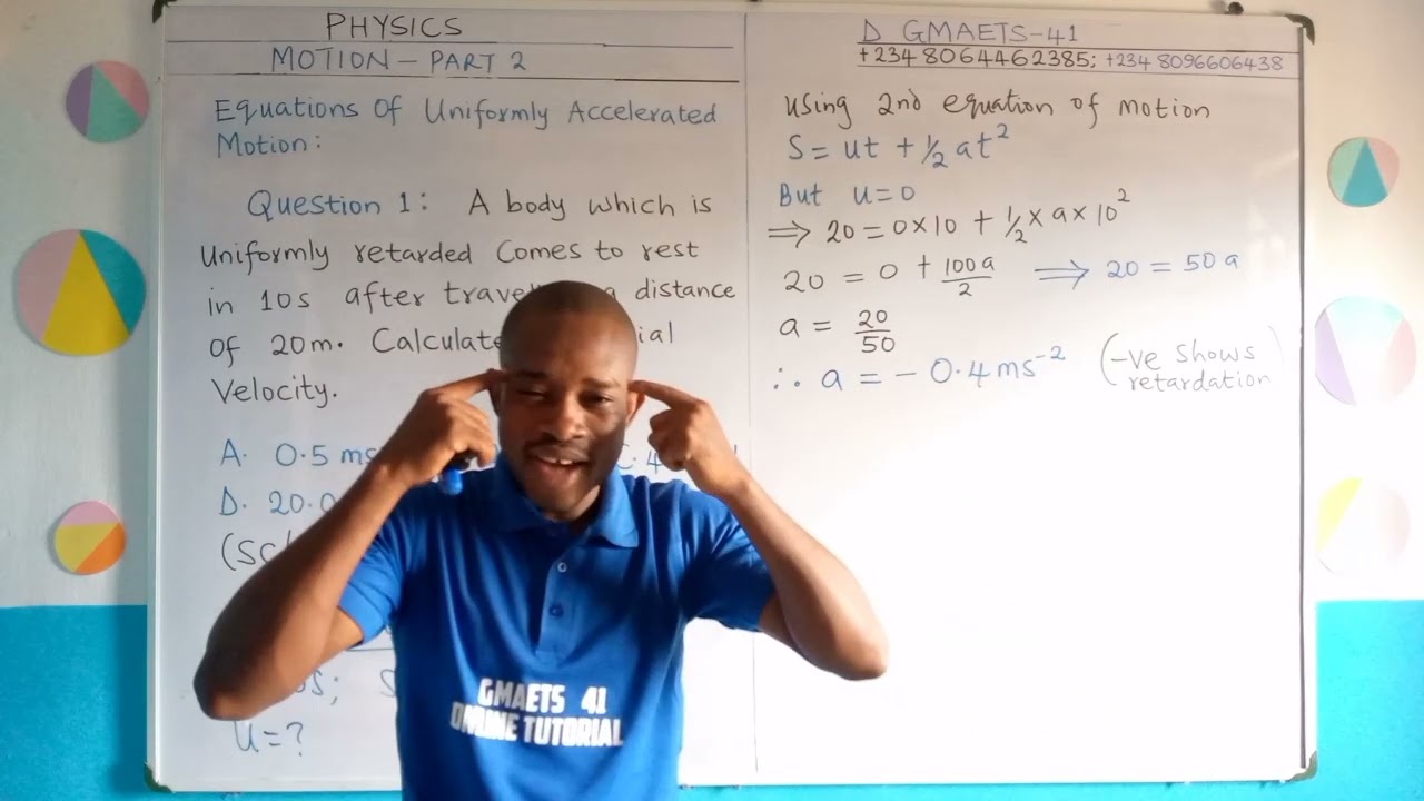 PHY 101: Equations of Motions— Calculations