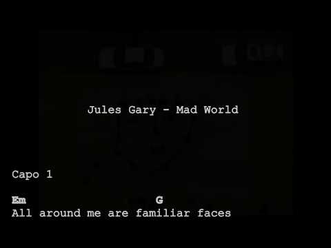 Gary Jules - Mad World (chords for smartphone) Acoustic guitar chords