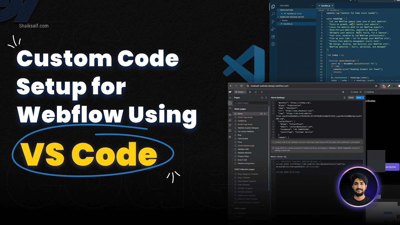 Write Webflow Custom Code Faster with VS Code (5-Minute Setup)