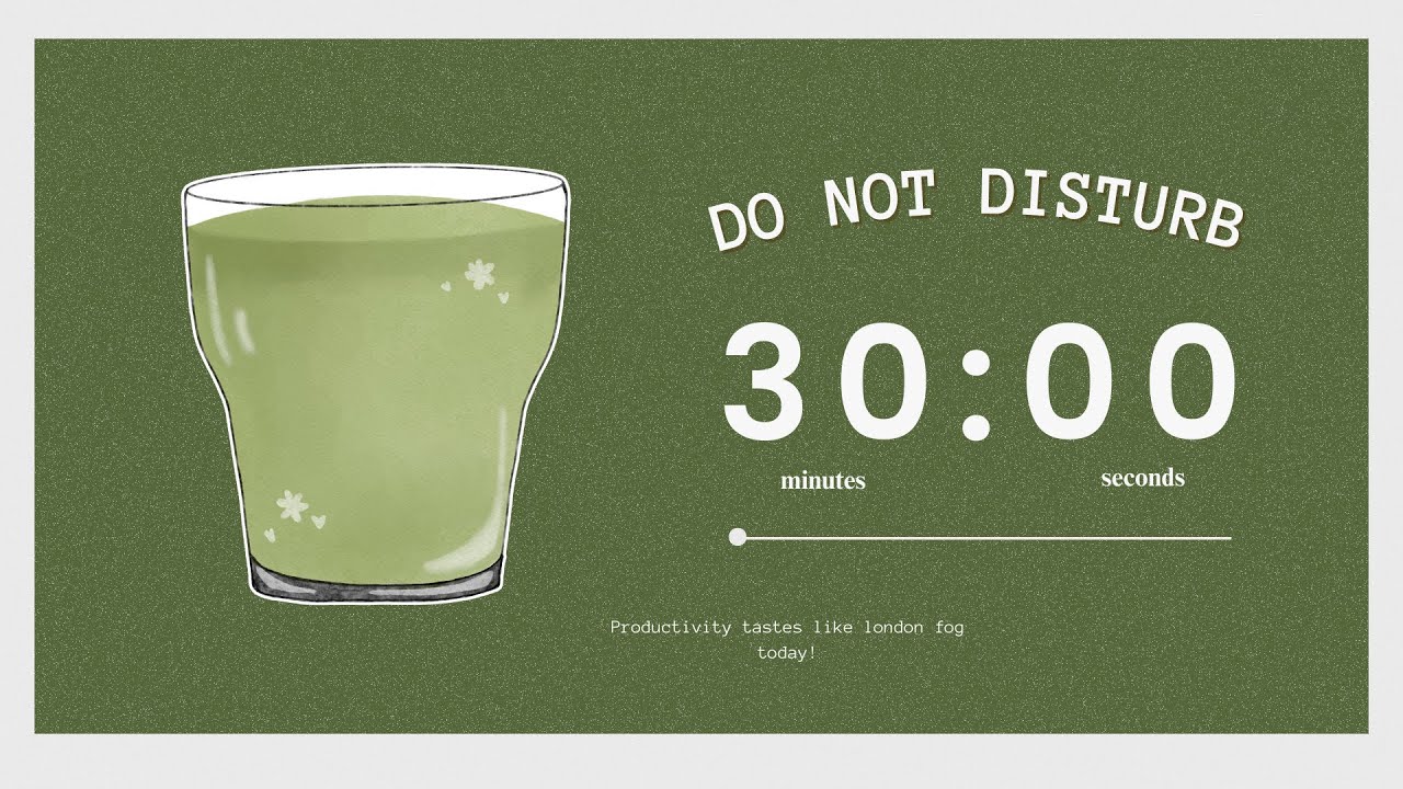 study with me (matcha) - 30 minute, 10 minute break, with lofi focus music - 3 - hour pomodoro