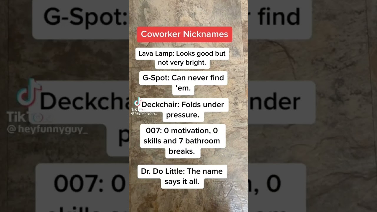 coworker nicknames....part 2....🤣#funny #funny #humor #2023