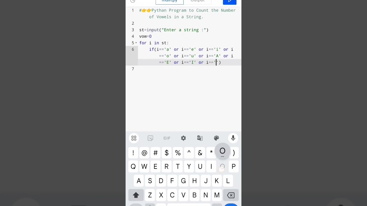 Python program to count the number of vowels in the string #shorts #short #subscribe #shortsfeed