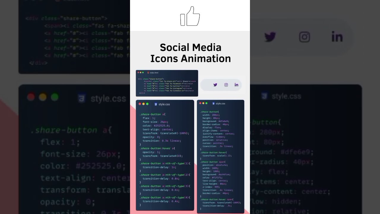 Social Media Icon Animation Button