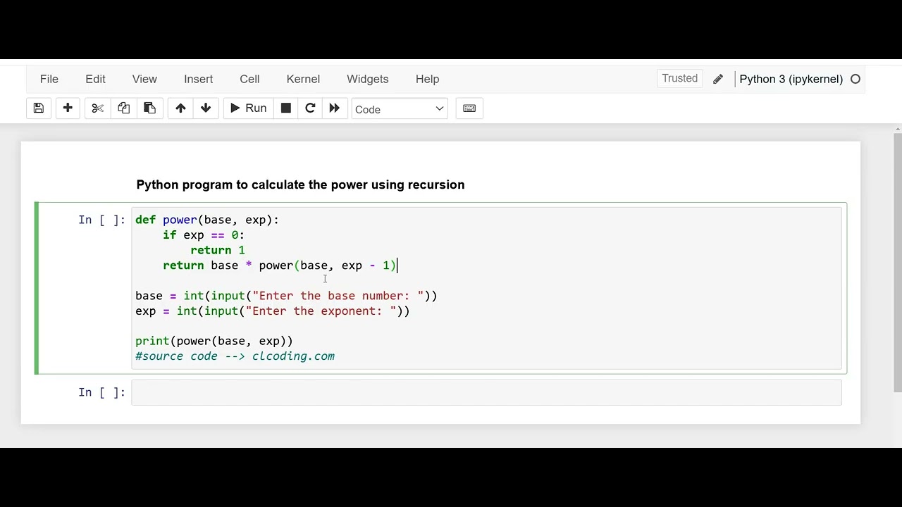 Day 11 : Python Program to calculate the power and exponent using recursion