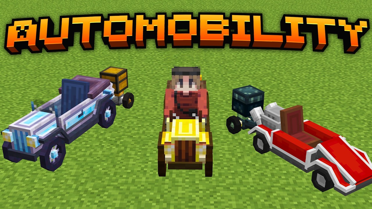 MINECRAFT CUSTOM CAR MOD (Automobility 1.21.1)