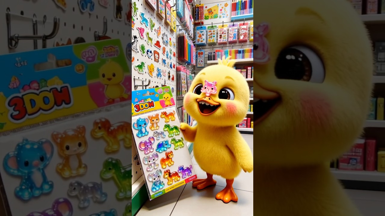 The little duck's 3D crystal animal stickers are so pretty! The wall looks totally different at home