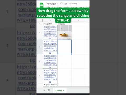 Bulk add images in a google sheet using Image ( ) Formula