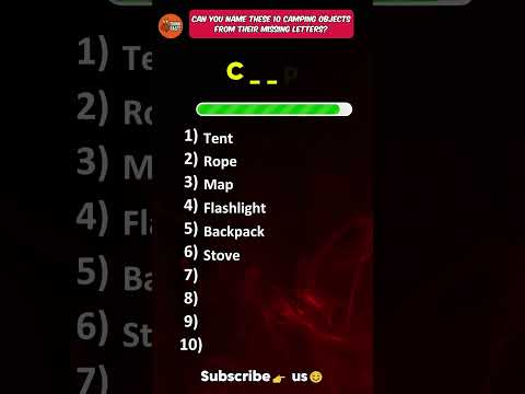 10 camping objects from their missing letters || #shorts #challenge # ...