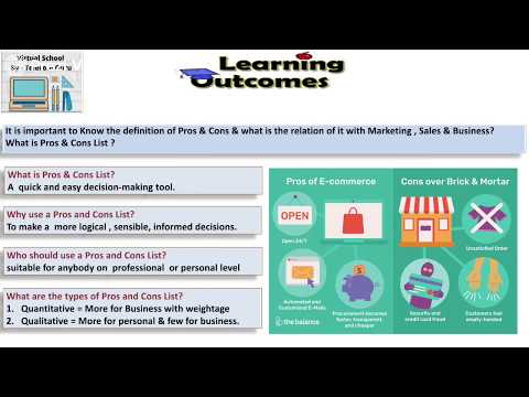 Definitions of “PROS & CONS” for the Professional . Virtual School by Telecom Guru.