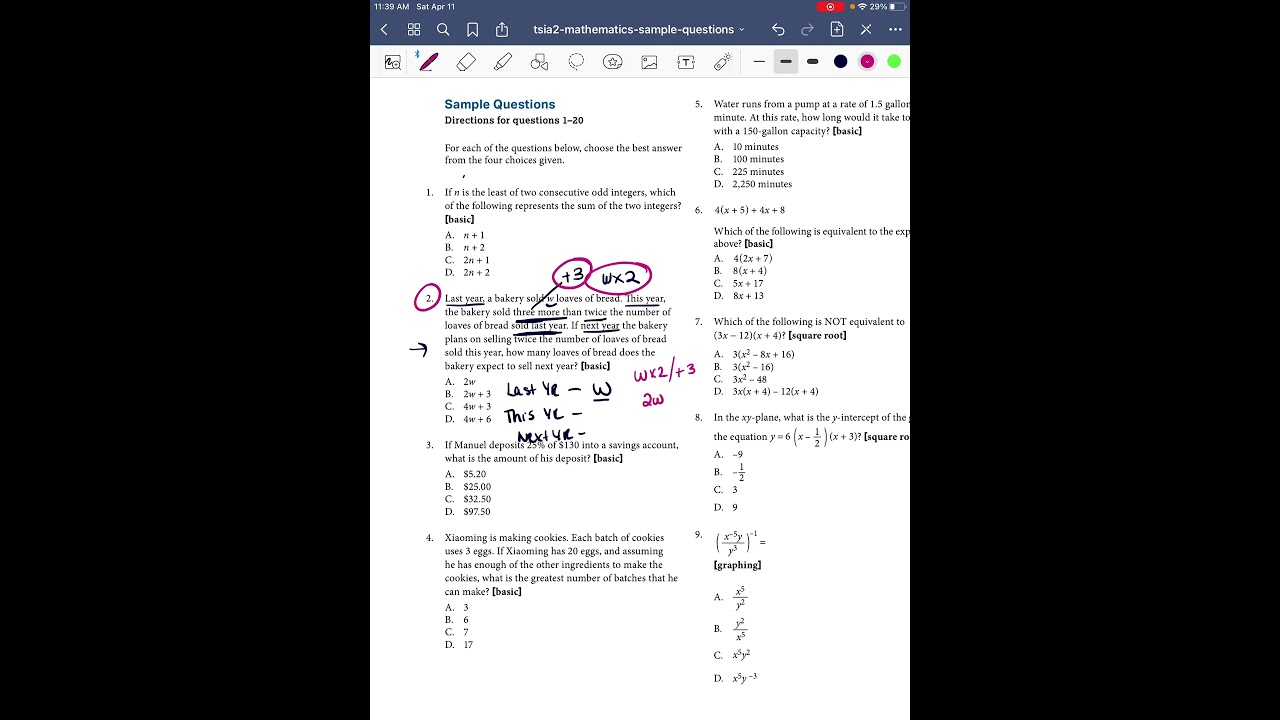 Brand New TSI Math Questions 2026 #math #tsimathtestprep #accuplacer