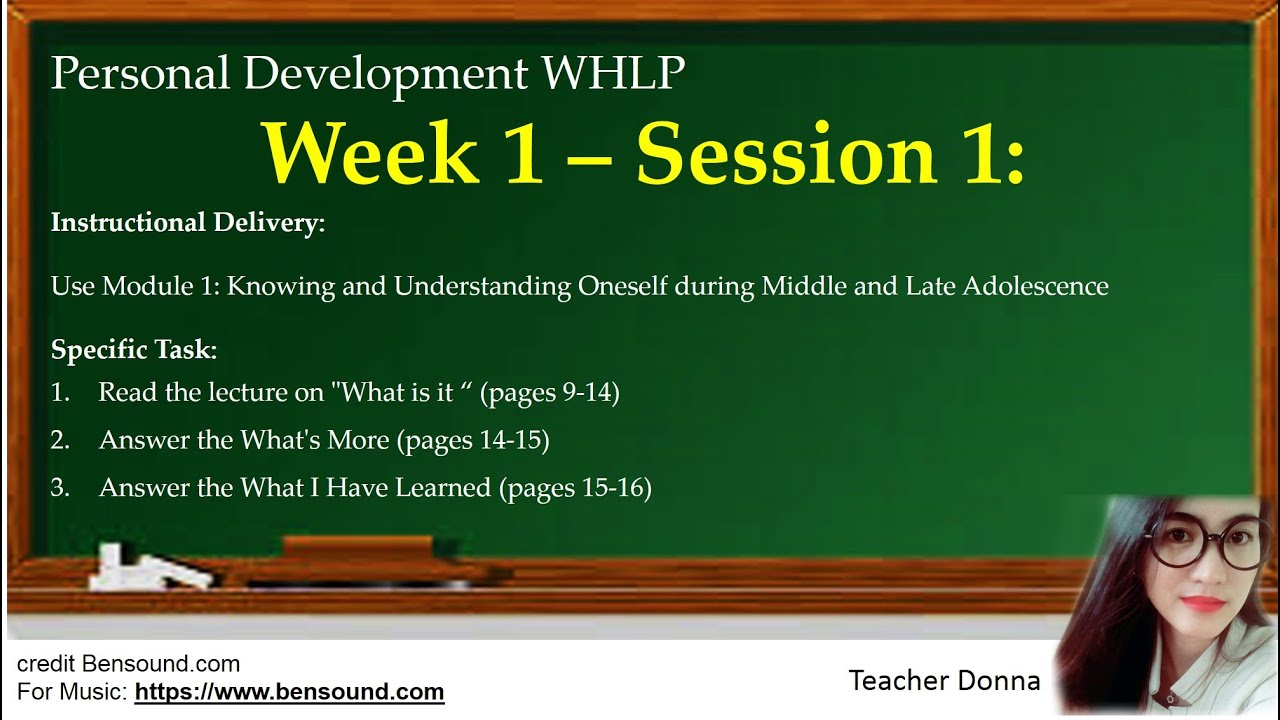 Week 1 Session 1 Personal Development