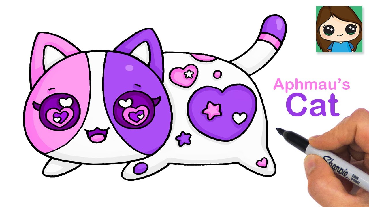 How to Draw Aphmau's Meemeow Cat 💜🩷