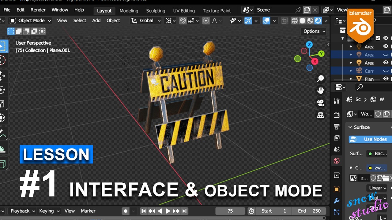 Blender Masterclass - Lesson#1: Interface And object Mode Tools
