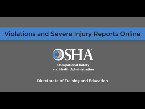 Violations and Severe Injury Reports Online