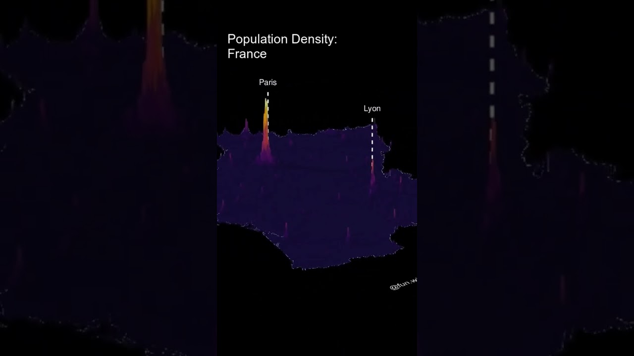 Population Density France #datascience #france #paris #marseille #lyon #demography #city
