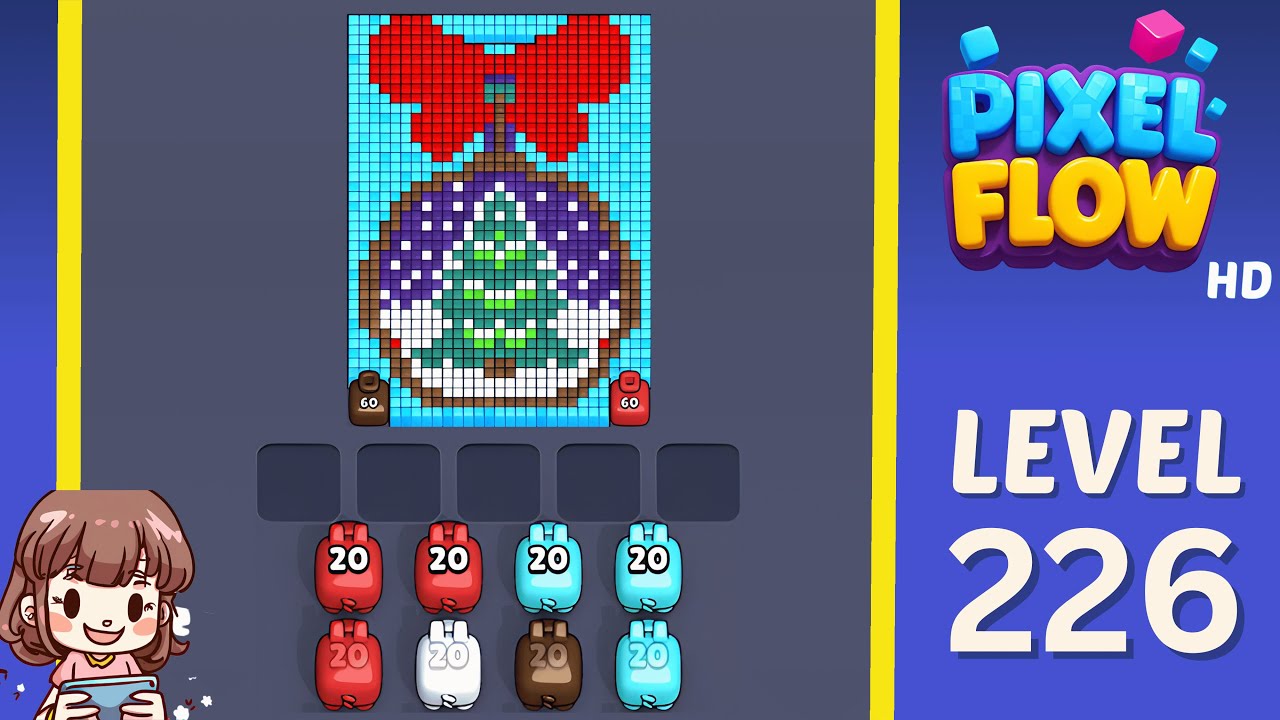 Pixel Flow Level 226 Solution Walkthrough